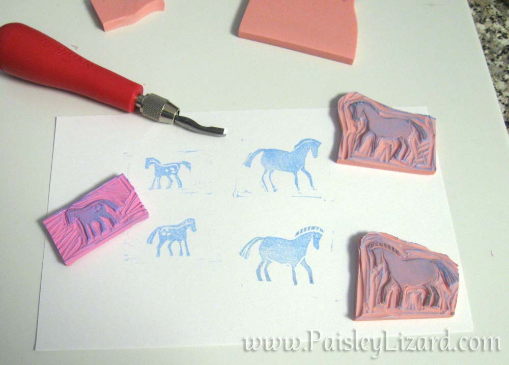 four horse stamps - Paisley Lizard