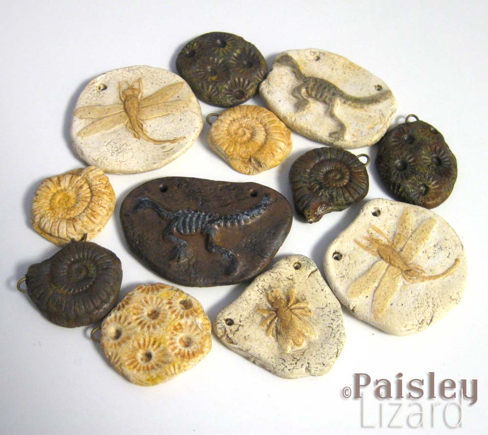 Fossil Theme Challenge: Faking it With Polymer Clay - Paisley Lizard